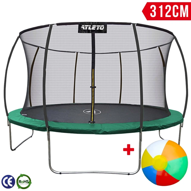Батут Дитячий 312 см Atleto з Внутрішньою Захисною Сіткою та з Драбиною Батут для Дітей на Дачу ...