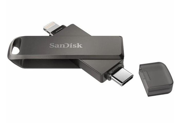 Двойная флешка SanDisk iXpand Luxe 128Gb Type-C и Lightning коннекторы ...
