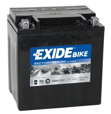 Акумулятор EXIDE AGM [12B] 30 Ah/ 166x126x175 (ДхШхВ) CCA 350 EXIDE EXI ...