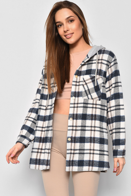 Рубашка женская в клеточку молочного цвета Fashion L (175931) от ...