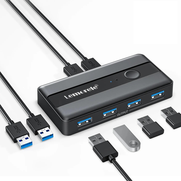 USB-хаб коммутатор Lemorele 2 In 4 Out USB 3.0 USB KVM Switch – фото ...