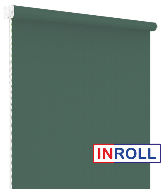 Ролета тканевая INROLL Есо-Mini Plus 32,5х185 см Camila Темно-зеленый ...