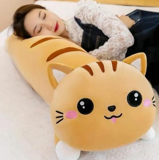 Мягкая игрушка-подушка 110 см Длинный лежачий кот батон – игрушки с ...