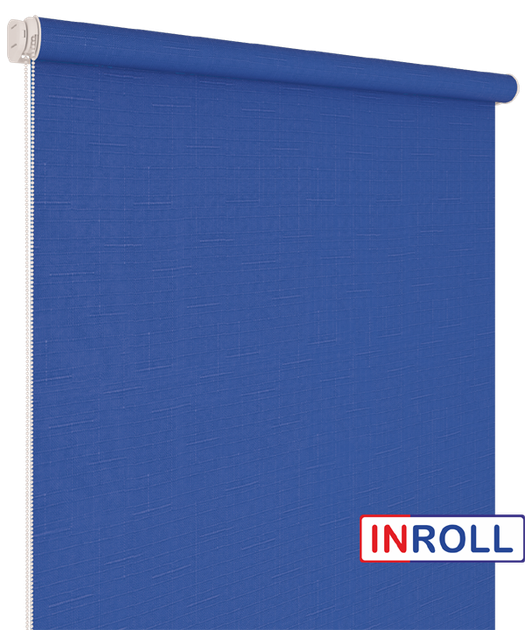 Ролета тканевая INROLL Есо-Mini Plus 85х165 см Len Темно-синий 2075 ...