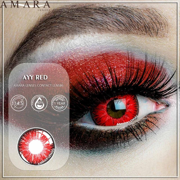 Цветные линзы ярко красные с ободком Amara от продавца: Colorbrand – в ...