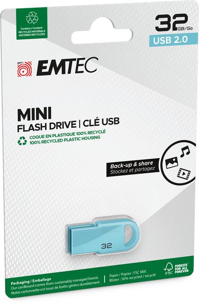 Флеш память USB Emtec D250 Mini 32GB USB 2.0 Blue (ECMMD32GD252) – фото ...