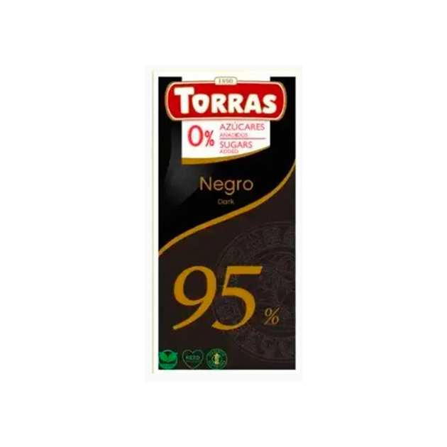 Шоколад черный 95% какао Torras без сахара, без глютена, 75г. Торрас ...