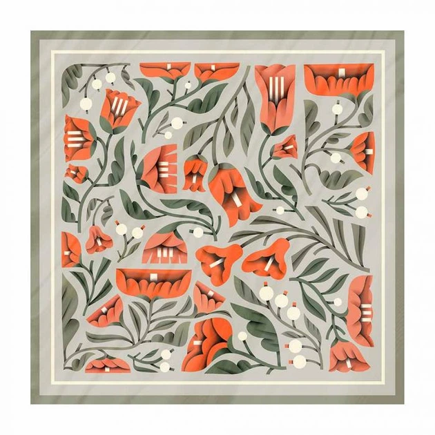 Хустка 70х70 см Танець пелюсток Стильні аксесуари з доставкою Rozetka