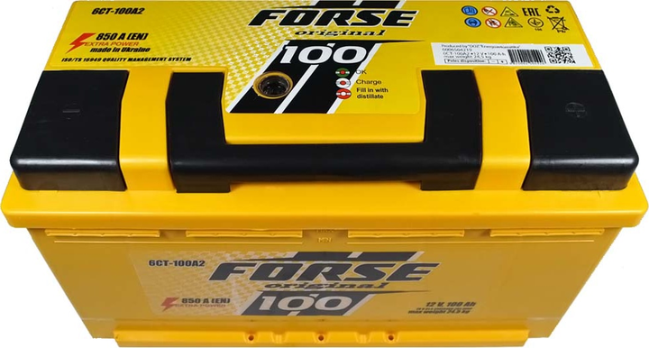 Автомобильный аккумулятор Forse 100 Ah (-/+) Euro (850EN) (368-21 ...