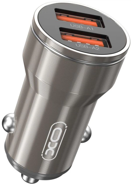 Автомобильное зарядное устройство XO CC48 2.4A/2 USB + microUSB Grey (XO-CC48m-GR) – фото ...