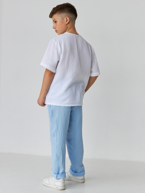 Детская муслиновая футболка для мальчика Tair ФБ831 104 см Белая ...