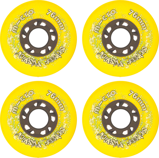 Набор колес для роликовых коньков Micro MT Plus Yellow 76 мм 4 шт (MSA ...