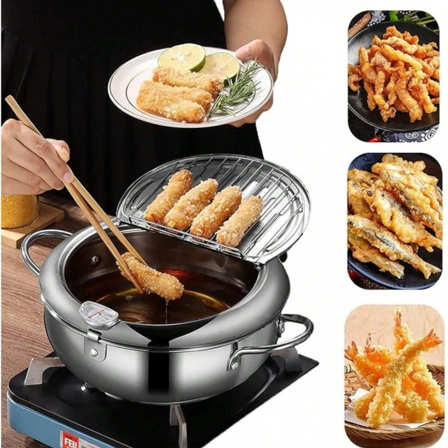 Фритюрница Fryer Pot 3,2л маленькая фритюрница из нержавеющей стали ...