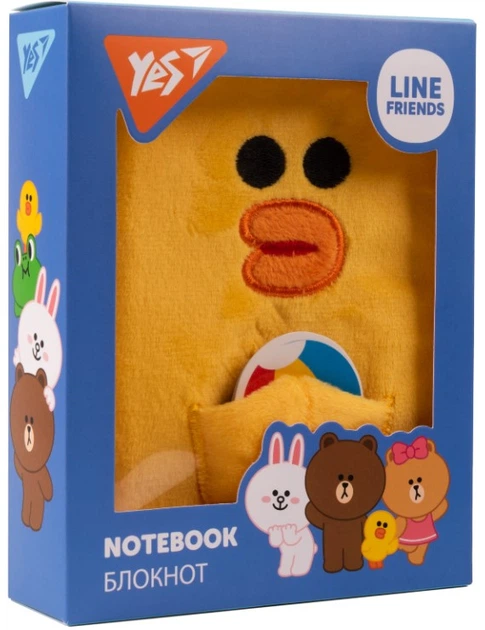 Пушистый блокнот YES Line Friends Sally 165 х 130 80 листов Линия ...