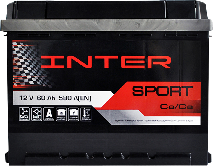 Автомобильный аккумулятор Inter Sport 60Ah 580A (-/+) L2 (4820219073918 ...