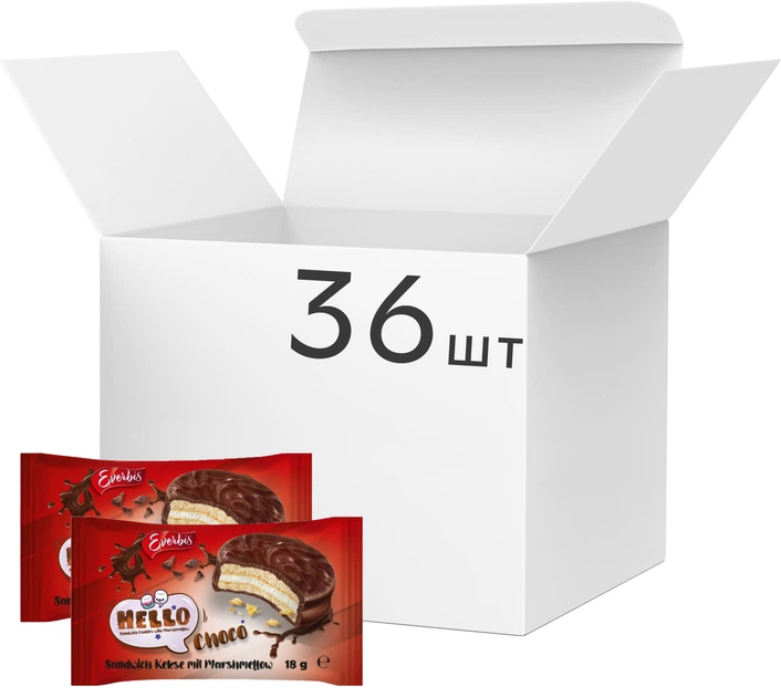 Упаковка печива затяжного KBF Hello Choco Глазуроване з начинкою ...