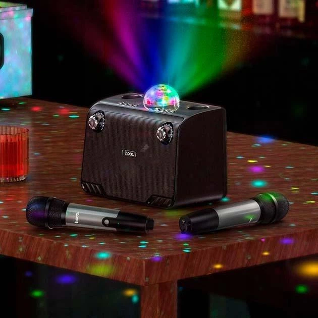 Беспроводная Bluetooth колонка акустика Hoco BS41 plus |2 микрофона, BT/TF/USB/AUX, 20W| Черный ...