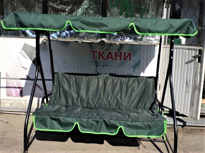 Тент на крышу садовой качели, размер 160*110 - темный зеленый – фото ...
