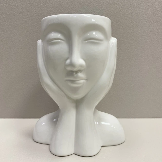 Ваза керамічна Face 20 3 см Bonadi 733 708 біла купить онлайн на Rozetka