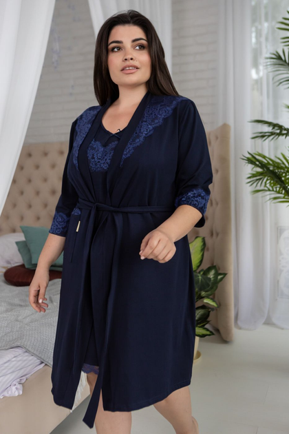 Халат хлопковый MiaNaGreen Хс1002 L Синий от продавца: Домашний уют – в ...