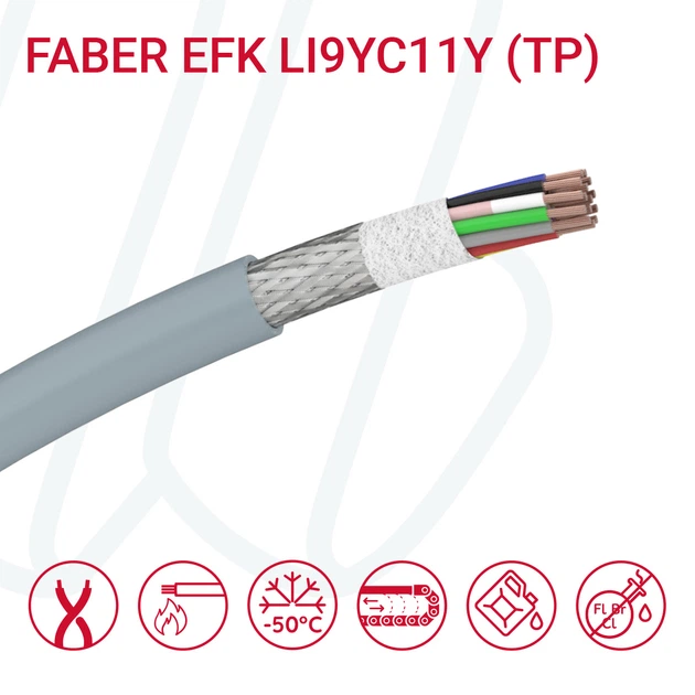 Кабель FABER EFK Li9YC11Y 04X2X0.25 cUL сірий – фото, отзывы ...