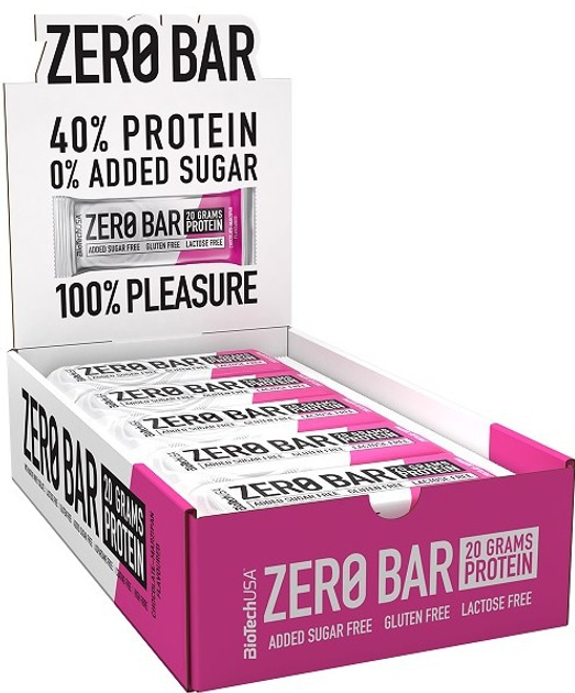 Протеиновый Батончик Biotech Zero Bar 50 г х 20 шт Шоколад-марципан ...