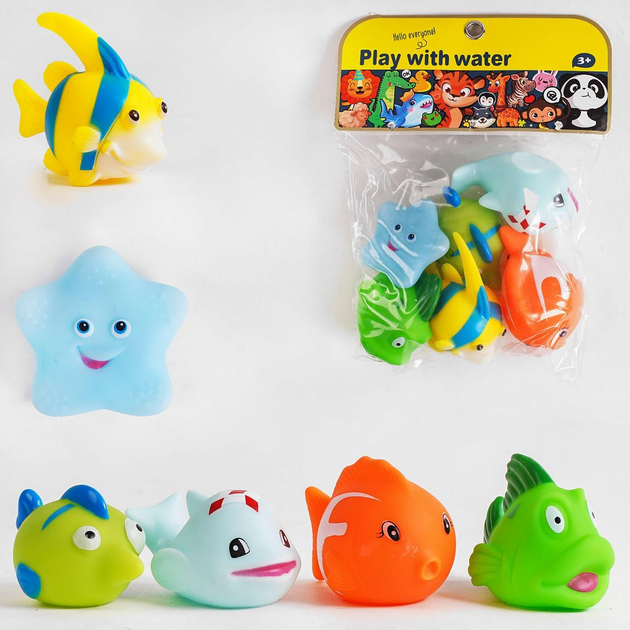 Набор игрушек для купания в ванной A-Toys Пищалки Морские животные 6 ...