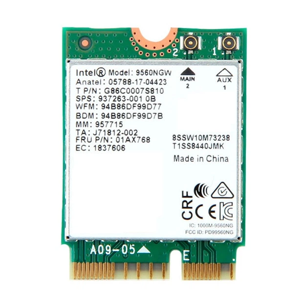 WIFI Модуль NGFF Intel Wireless-AC 9560 (1.73 Гбіт/с, 2.4/5 GHz, 802 ...