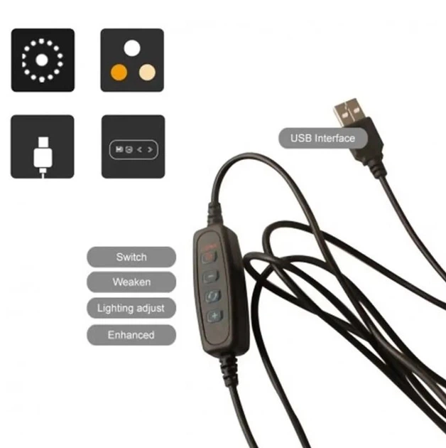 Светодиодная кольцевая LED лампа с креплением для телефона RGB MJ-36 36 см диаметр – фото ...