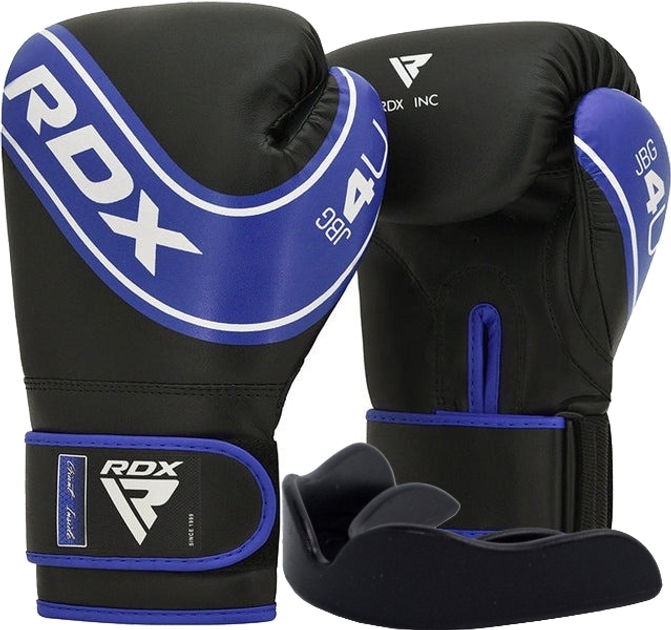 Боксерские перчатки RDX 4B Robo Kids 6 унций + Капа Blue/Black (JBG-4U ...