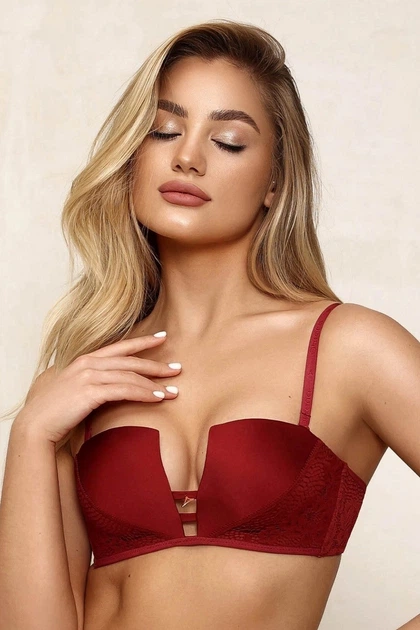 Бюстгальтер балконет з push-up 808-015 marsala Obrana 80B red (6000006521572) от продавца ...