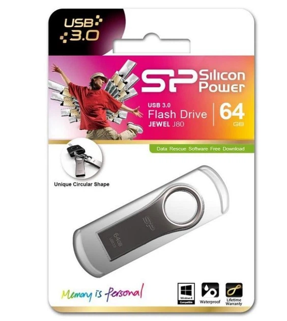 Флешка USB 3.0 64Gb Silicon Power Jewel J80 Silver (SP064GBUF3J80V1T) – фото, отзывы ...
