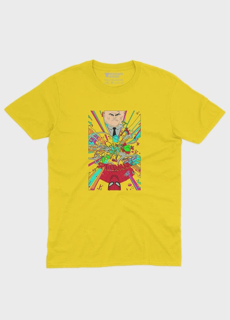 Чоловіча футболка MODNO з принтом супергероя - Людина-павук XXL Жовтий (TS001-1-SUN-006-014-022 ...