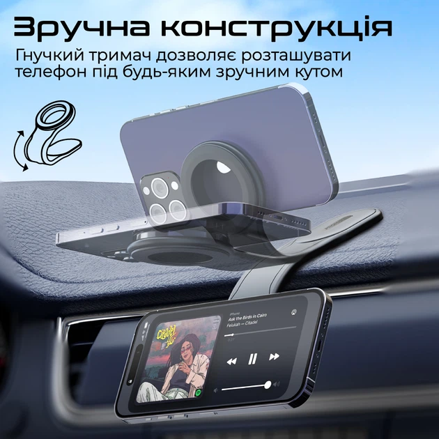 Автотримач для телефону магнітний Promate Laxmount Black (laxmount ...