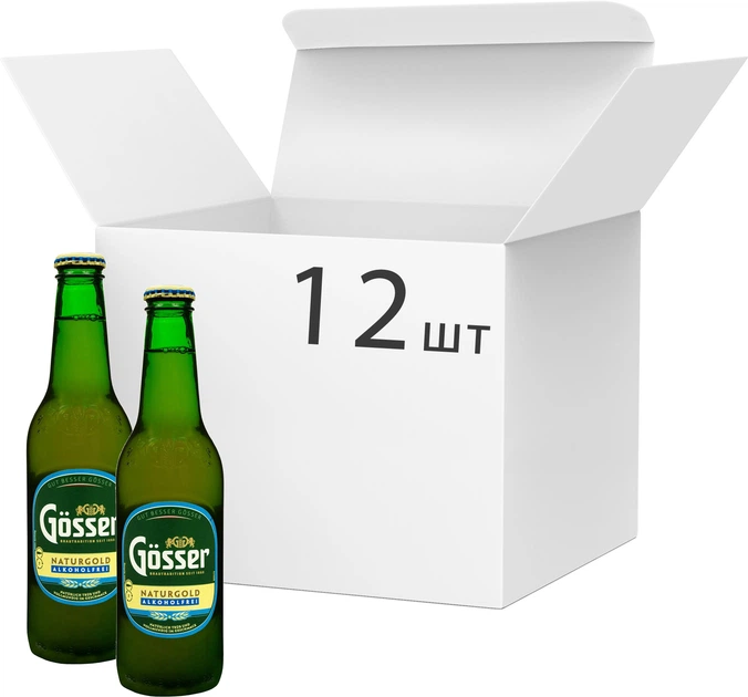 Упаковка пива Gosser Naturgold Alcoholfrei світле нефільтроване 0.5% 0. ...