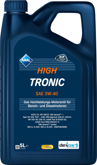 Моторное масло ARAL HighTronic 5W-40 5 л – фото, отзывы, характеристики ...