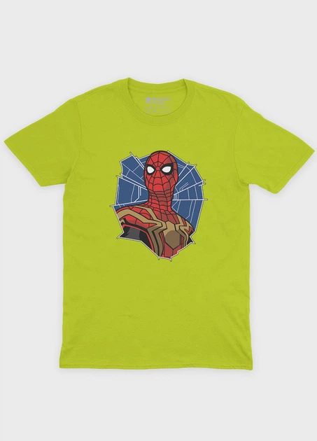 Жіноча футболка MODNO з принтом супергероя - Людина-павук XXL Лаймовий (TS001-1-BLI-006-014-092 ...