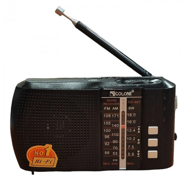Радіоприймач Golon Icf 8bt Акумуляторний всехвильовий приймач Fm Usb Microsd з Bluetooth фото