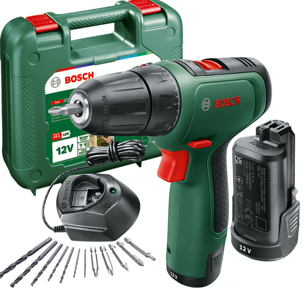 Набор Bosch EasyDrill 1200 2 аккумулятора + Набор бит Bosch 32 шт ...