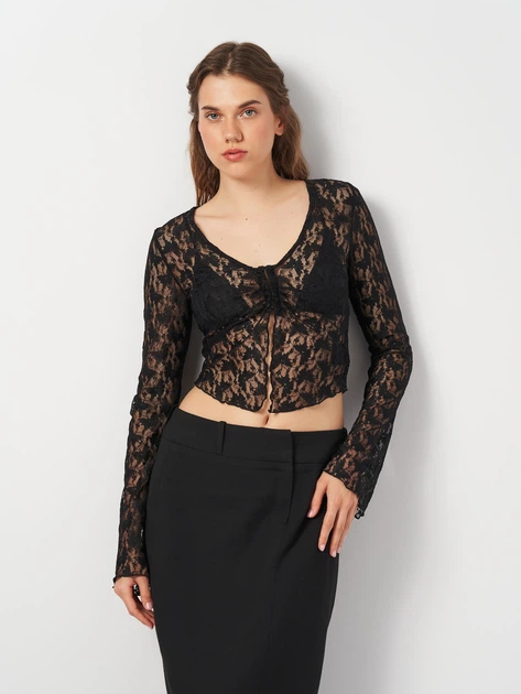 Топ женский H&M 1095318_круж S Черный (KZ2000001504574_KAY2000001504574 ...