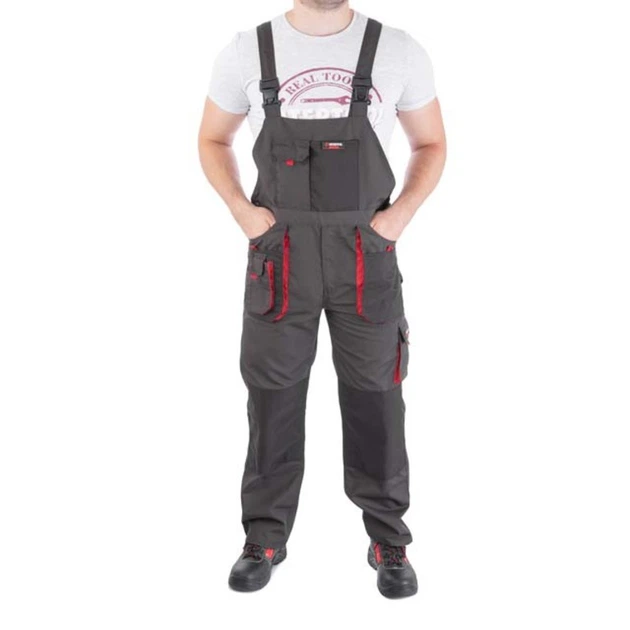 Напівкомбінезон робочий M Intertool 170-176 см (80% поліестер, 20% бавовна 260 г/кв.м ...
