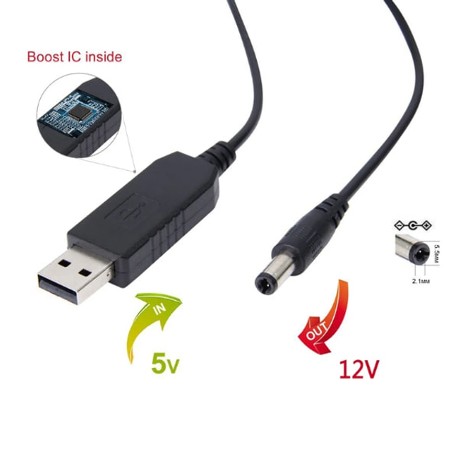 Usb Кабель живлення перехідник для Wi Fi роутера від павербанка 5v