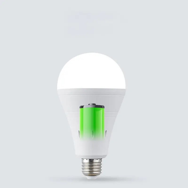 Акумуляторна LED лампочка Е27 15W з батарейкой 1500 mAh 6500К ...