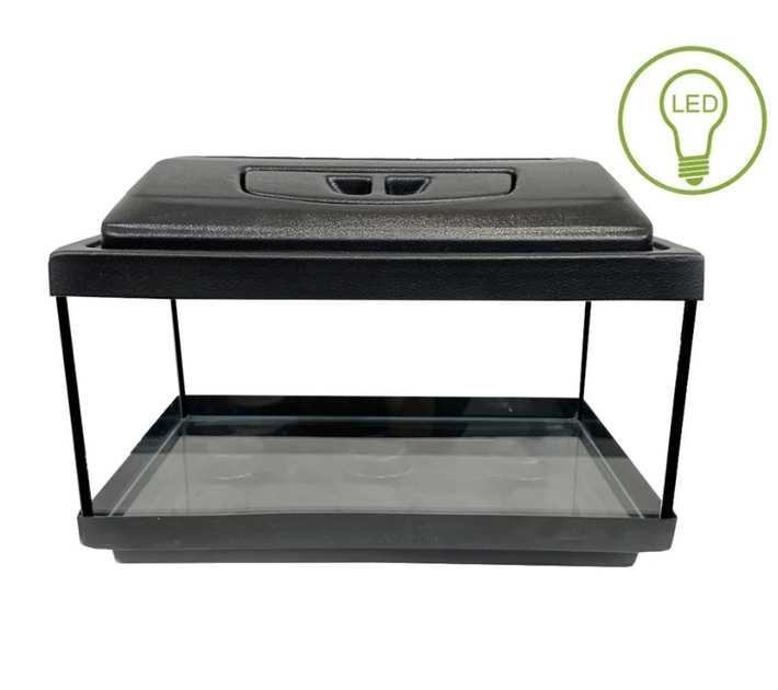Аквариумный комплект Zoocool LED-E14 прямоугольный, черный силикон 400 ...