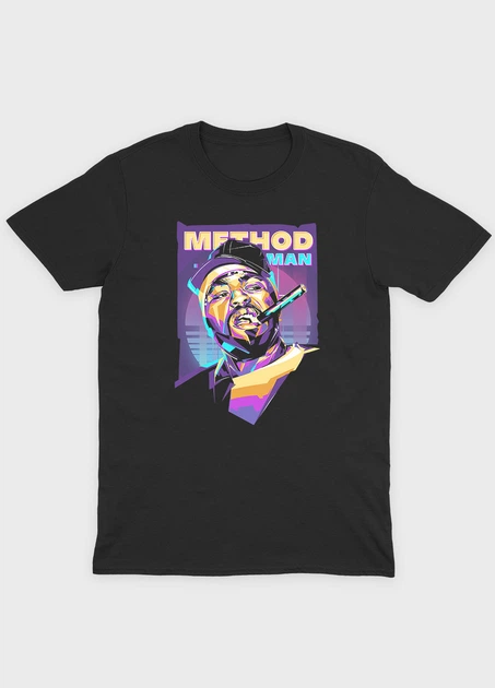 Жіноча футболка MODNO з принтом Hip-Hop - Method Man XL Чорний (TS001-1-BL-004-1-098-F) от ...