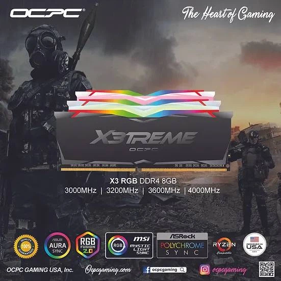Оперативная память OCPC X3 RGB Black Label Kit DDR4 16Gb 4000MHz 2*8Gb (MMX3A2K16GD440C19BL ...