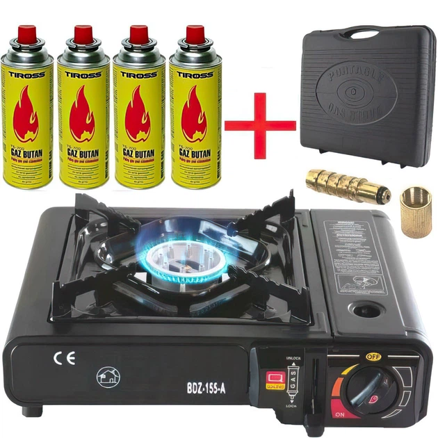 Портативная туристическая газовая плита с пьезоподжигом Bdz 155 A однокомфорочная пластиковый