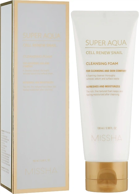 Пенка для умывания с экстрактом улитки - Missha Super Aqua Cell Renew ...