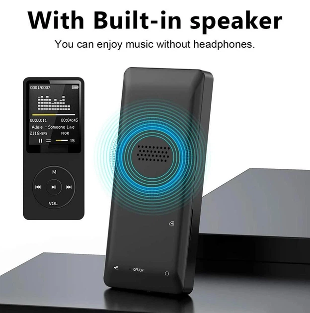 Багатофункціональний MP3 музичний плеєр Rockstar з Bluetooth 5,0, 32 Гб ...