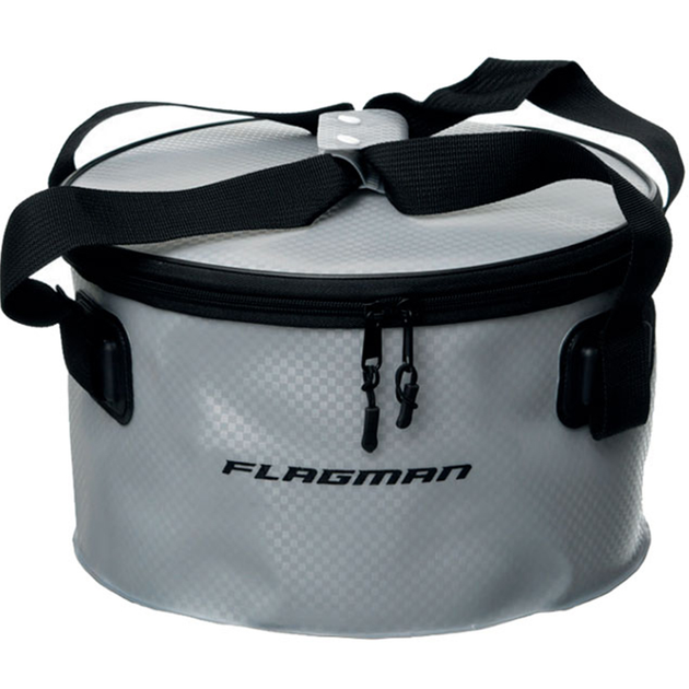 Ведро для прикормки с крышкой Flagman EVA Gray Woven Bucket 30x18см ...